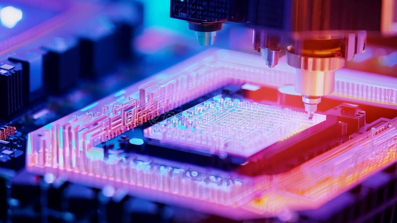 Microchip Production Printing Processor CPU Component AI Video Memory ...