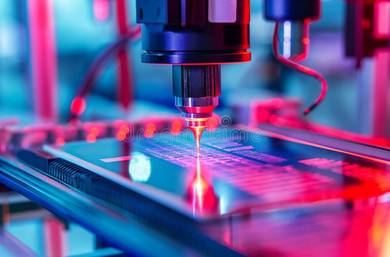 Microchip Production Process Stock Photo - Image of advanced, machine ...