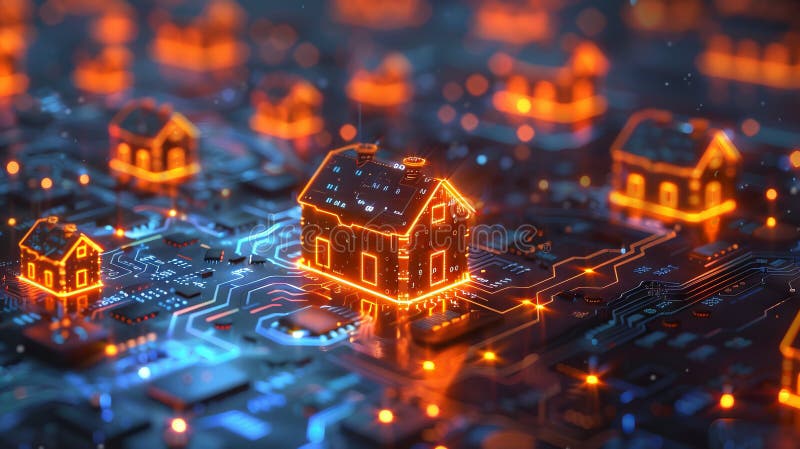 Microchip and Programmable Logic Board Inside the Housing House Stock ...