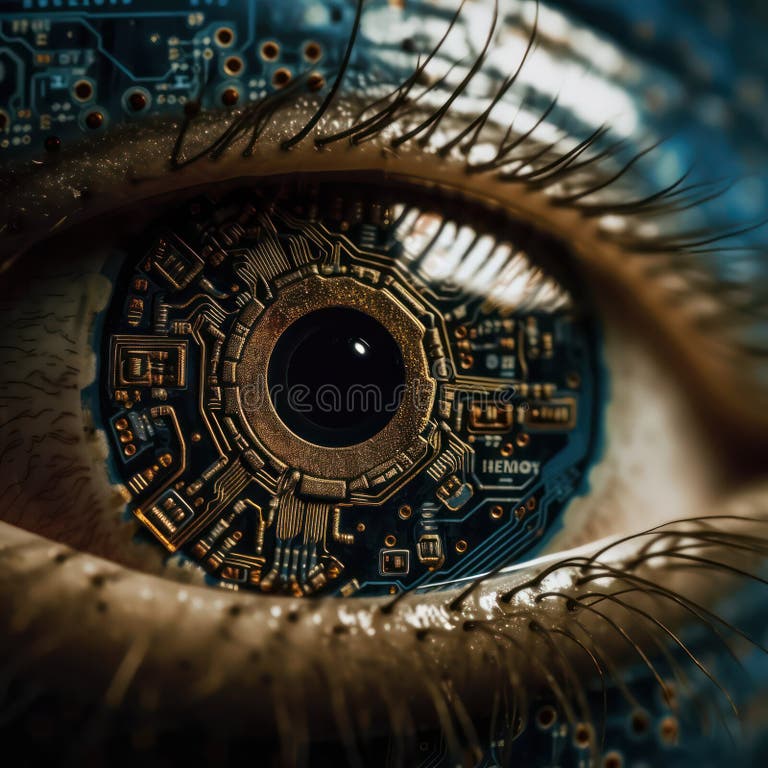 Microchip in the Pupil of the Eye, Artificial Intelligence, Electronic ...
