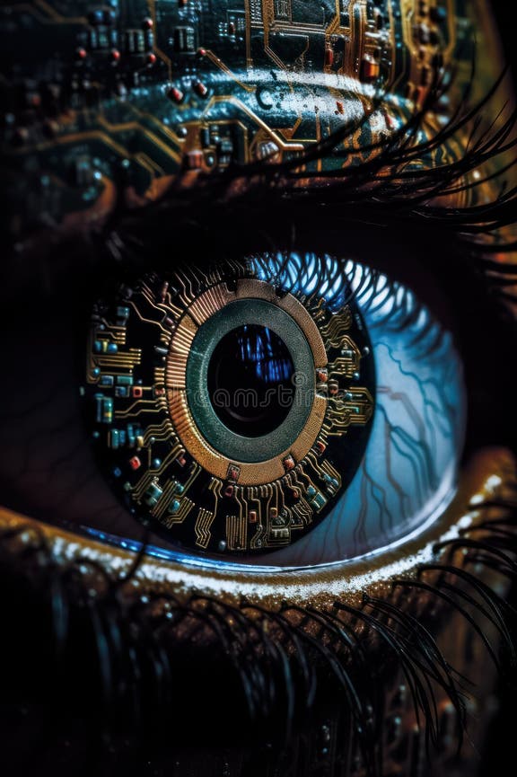 Microchip in the Pupil of the Eye, Artificial Intelligence, Electronic ...