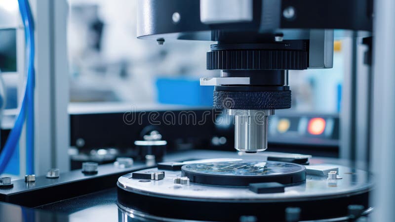 Microchip Quality Inspection Machine Stock Illustration - Illustration ...