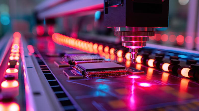 Microchip Quality Inspection Machine Stock Illustration - Illustration ...