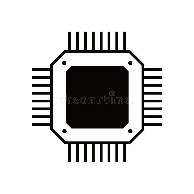 Microchip sign and symbol. stock vector. Illustration of circuit ...