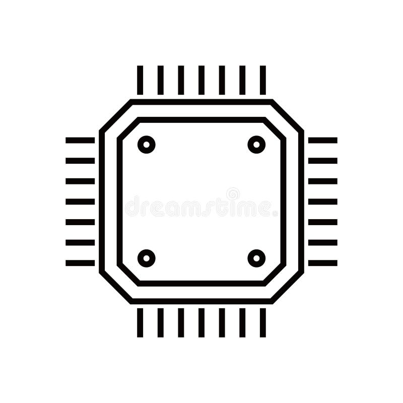 Microchip sign and symbol. stock vector. Illustration of network ...