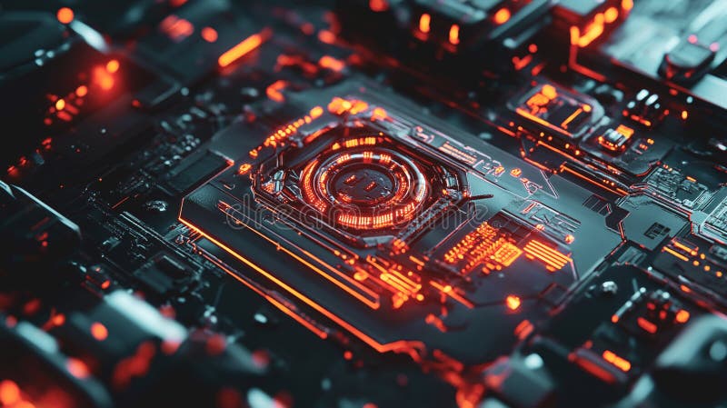 Microchip for Spaceships. Production of Rockets and Ships. Computer CPU ...