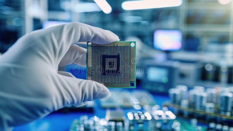 The Microchip in Sterile Glove.AI Generated Image Stock Image - Image ...