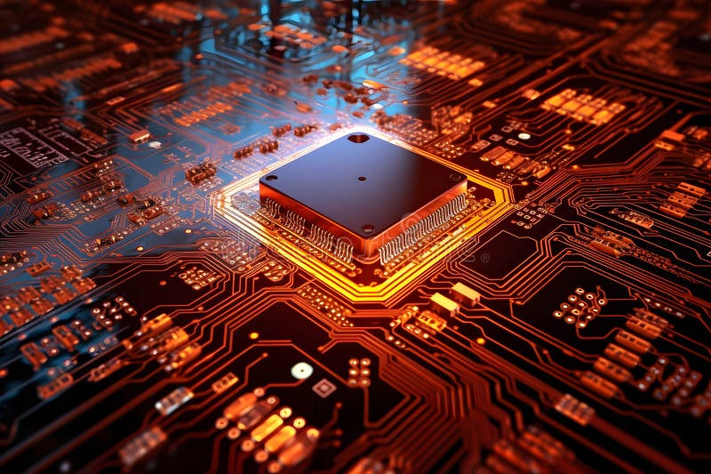 Microchip. Tech. Computer it Motherboard Stock Illustration ...