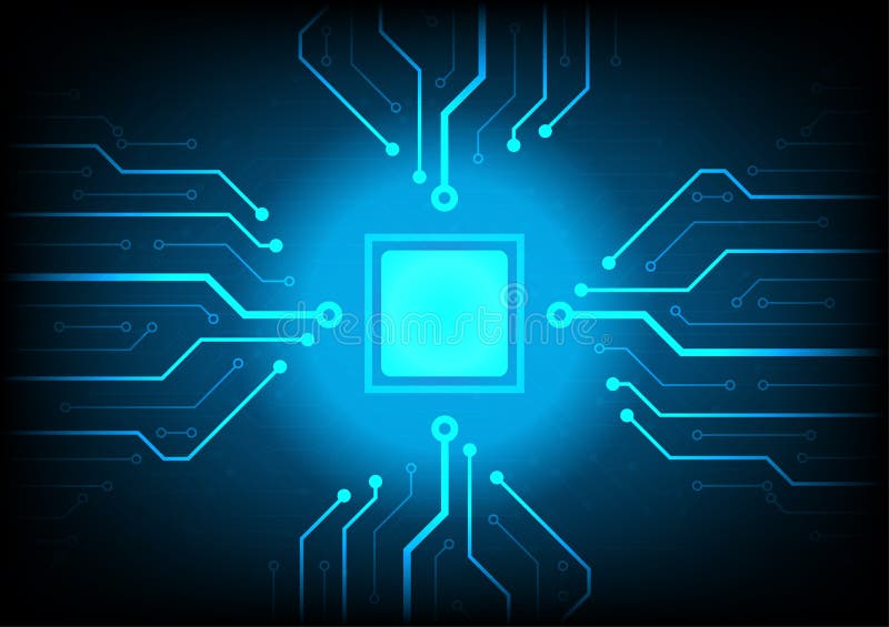 Microchip Technology Background, Blue Circuit Board Pattern Circle ...