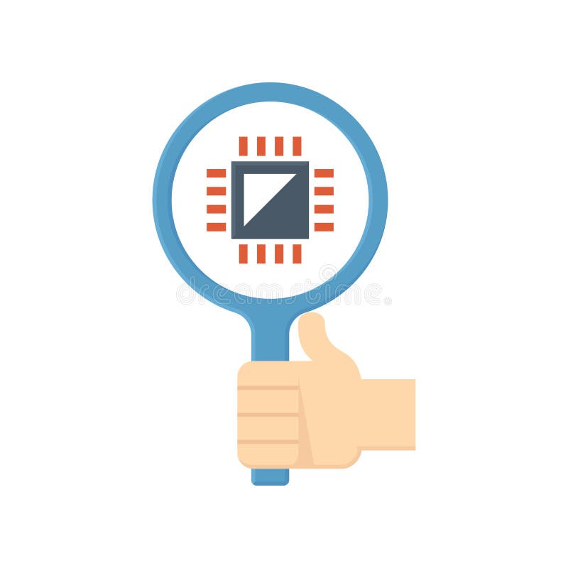 Microchip testing icon stock vector. Illustration of hardware - 188737789