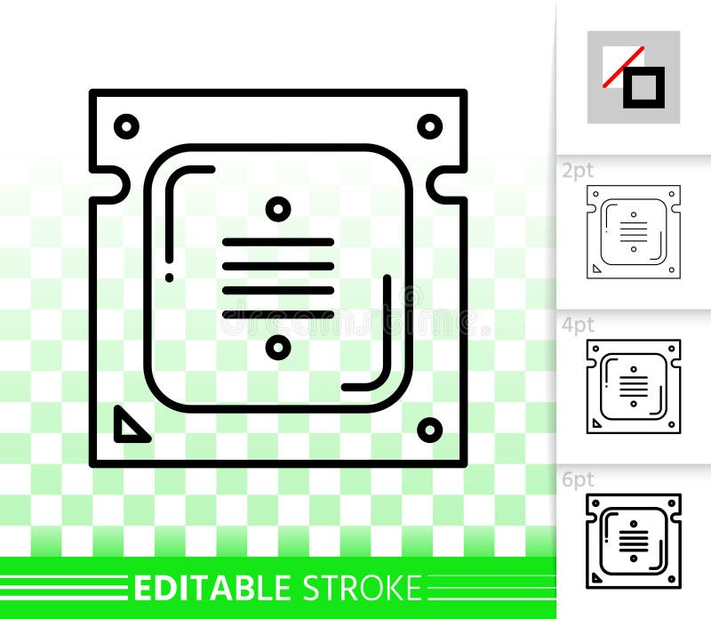 Microchip Circuit Simple Black Line Vector Icon Stock Vector - Illustration of background, black ...