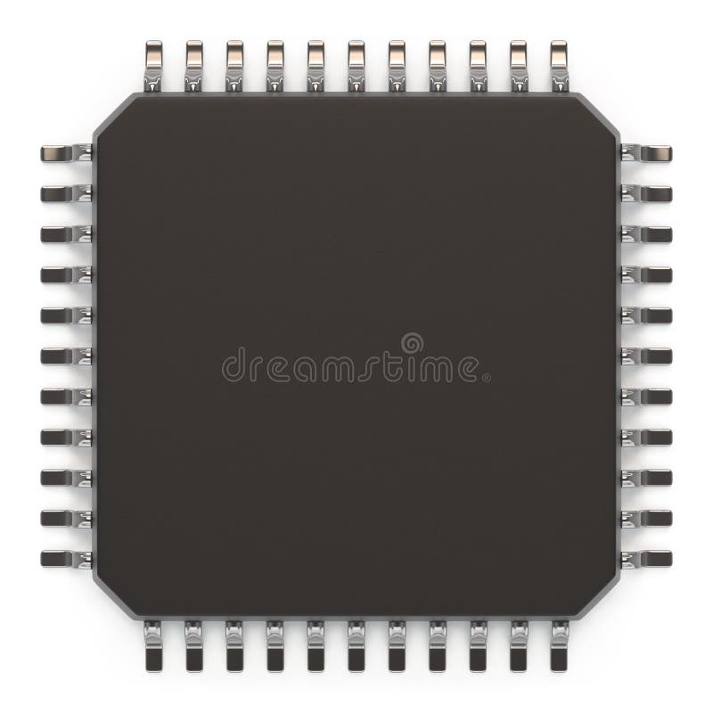 Computer CPU Chip Isolated stock image. Image of information - 50560227