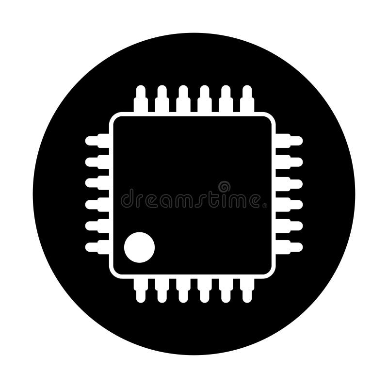 Microchip Vector Icon. CPU Illustration Symbol. Core Sign Stock Vector ...