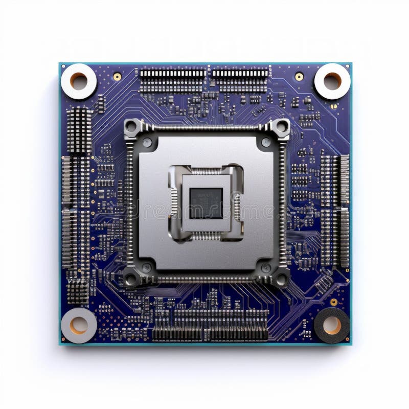 Microchip on White Background. Generative Ai Stock Illustration ...