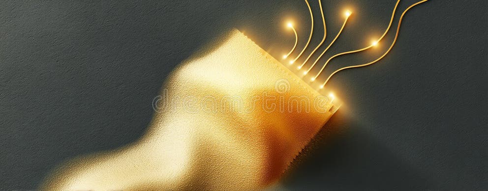 Microchips Bionics Machine Learning, Glowing Fabric with Illuminated ...