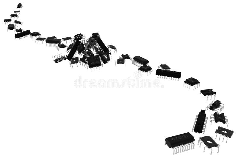 Microchips Bit Path stock illustration. Illustration of silicon - 203927640