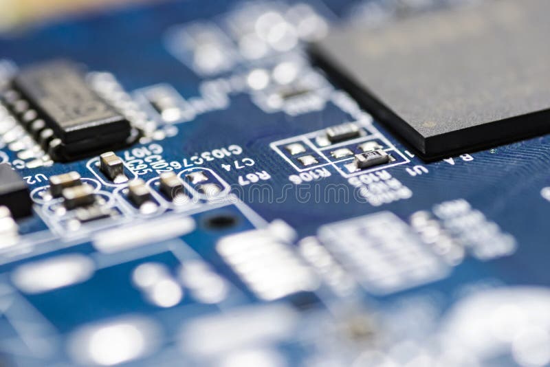 Microchips on a pc board stock image. Image of circuitry - 140502769