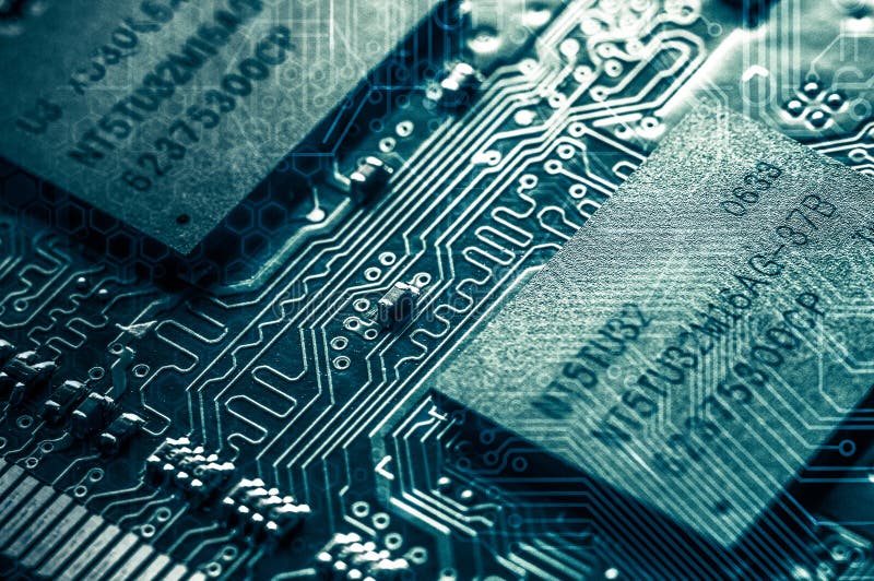 Microchips and Circuit Stamps Too Stock Image - Image of chips ...