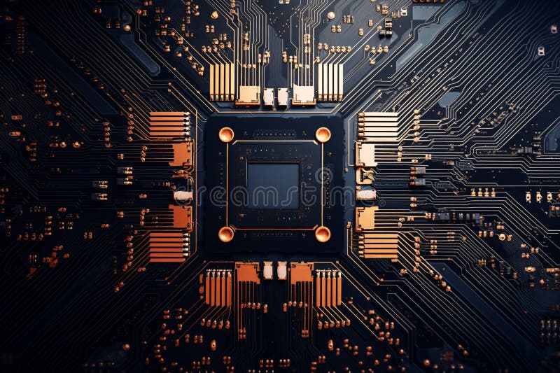 Microchips and Circuits. the Building Blocks of Technology Stock ...