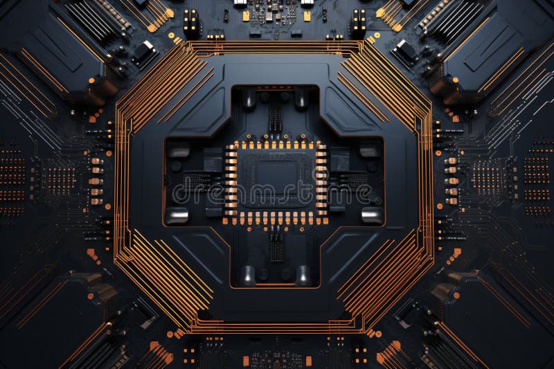 Microchips and Circuits. the Building Blocks of Technology Stock ...