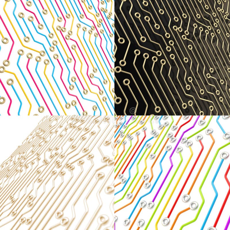 Microcircuit Chip Scheme As Abstract Background Stock Illustration ...