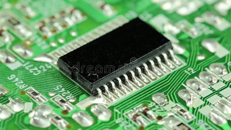 Microcircuit with Electronic Components Connected To Power Supply Stock ...