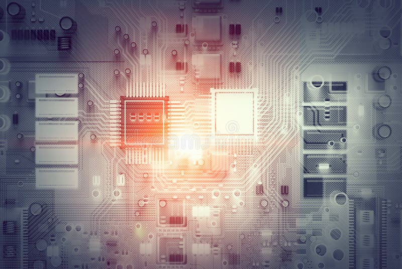 Microcircuit Digital Background . Mixed Media Stock Image - Image of ...