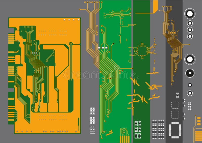 Microcircuit and elements stock vector. Illustration of element - 3184094