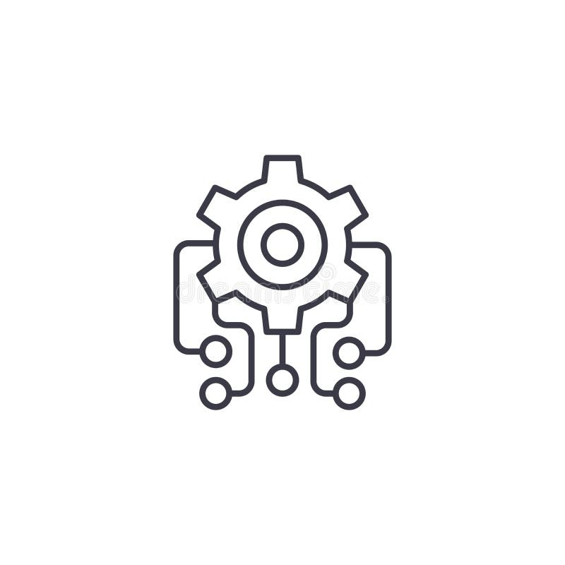 Microcircuit Linear Icon Concept Microcircuit Line Vector Sign Symbol