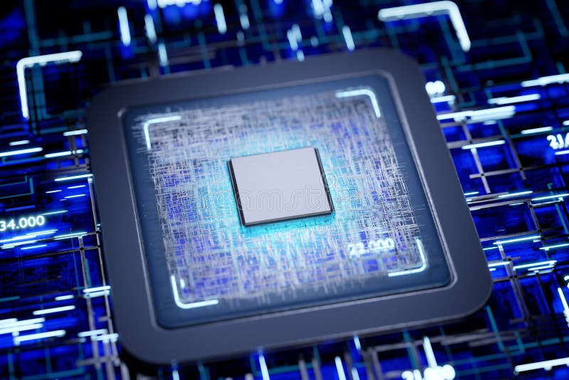 Microcircuit on a Printed Circuit Board. New Processor. New GPU Stock ...