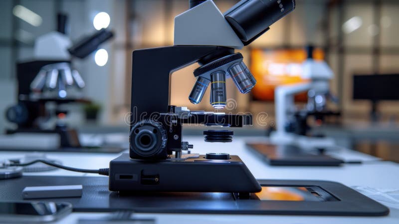 Microcircuit Repair Concept Under a Microscope Stock Illustration ...