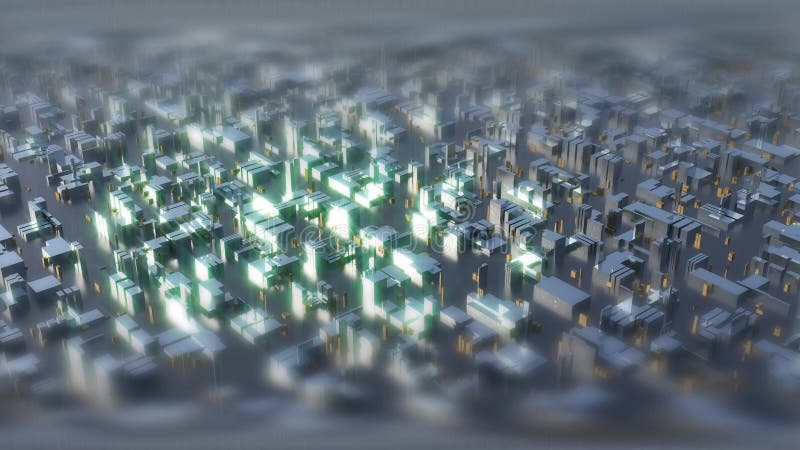 Microcircuitos Vista De Cerca Cpu Gpu Luces De Neón 3d Stock de ...