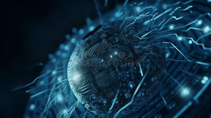 Microcircuits of the Computer Chip Close Up. AI Generative Stock ...