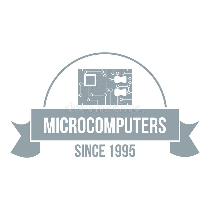 Microcomputers Logo, Simple Gray Style Stock Vector - Illustration of ...