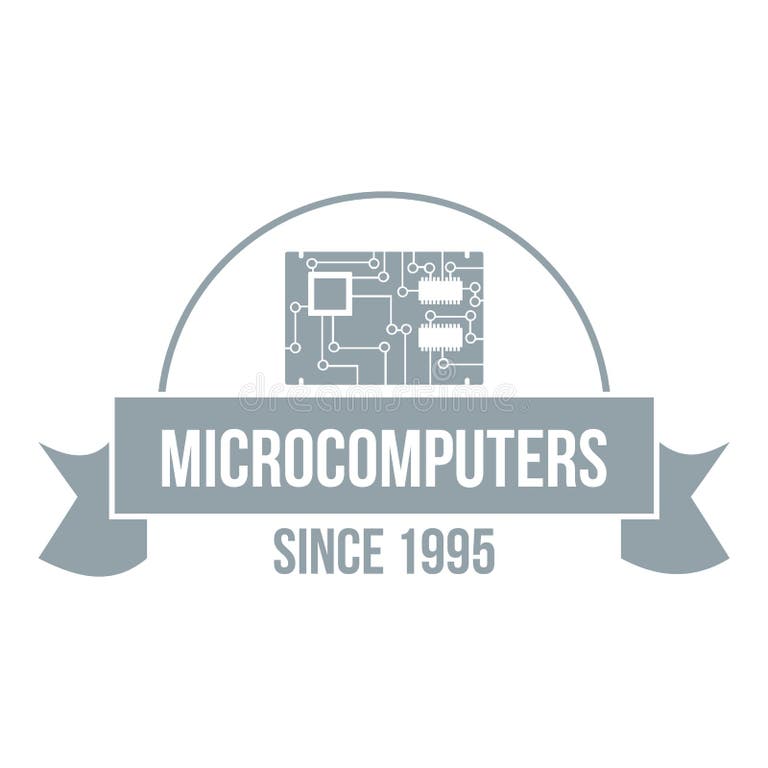 Microcomputers Logo, Simple Gray Style Stock Vector - Illustration of ...