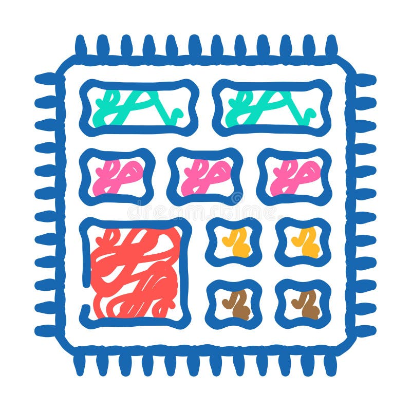 Microcontroller Electrical Engineer Icon Doodle Illustration Stock ...