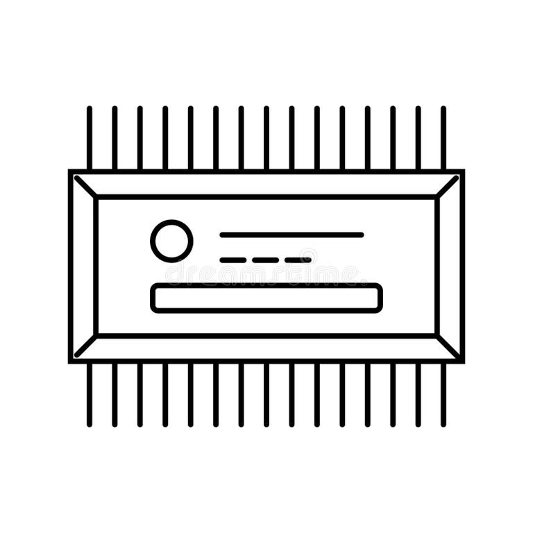 Microcontroller Electrical Engineer Line Icon Vector Illustration Stock ...