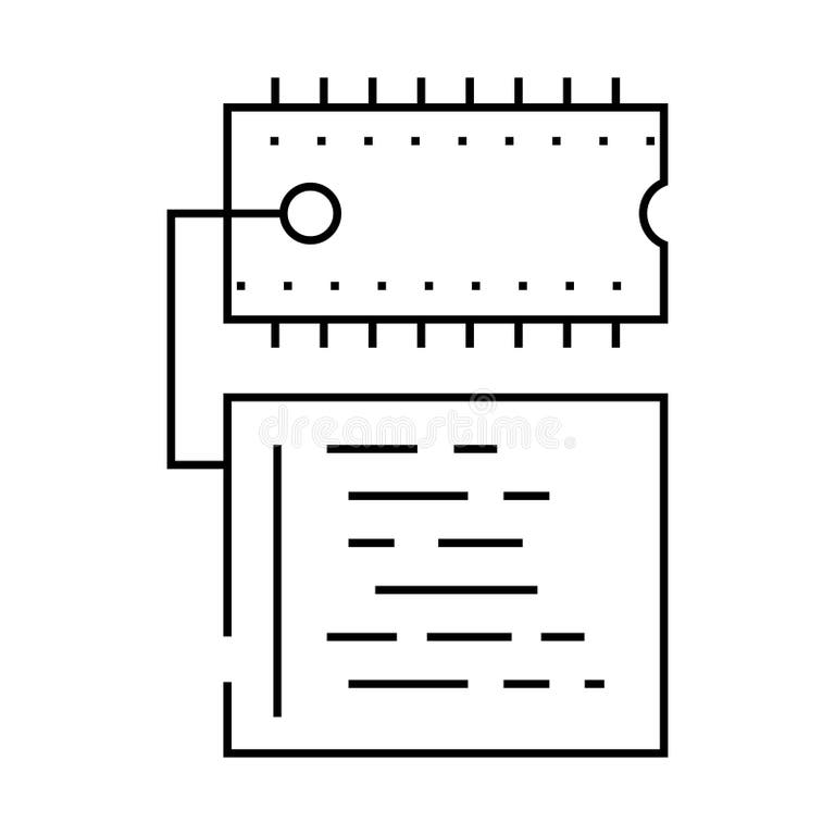 Microcontroller Programming Electronics Line Icon Vector Illustration ...