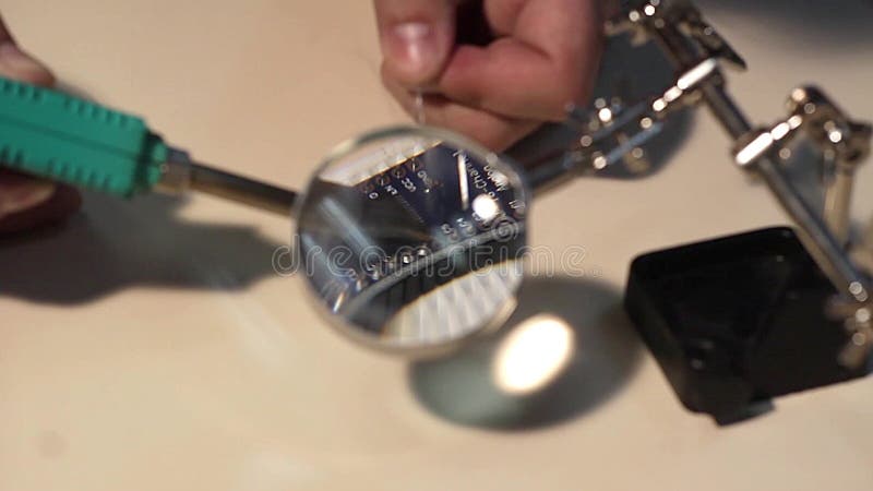 Microcontroller Soldering Process Stock Video - Video of metal ...