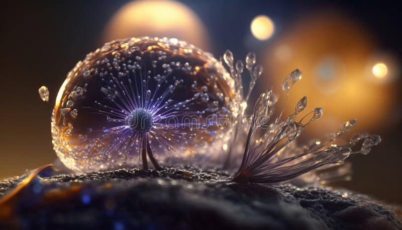 Microcosm of Crystalline Plants Stock Illustration - Illustration of ...