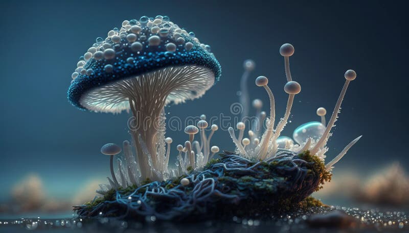 Microcosm of Crystalline Plants Stock Illustration - Illustration of ...