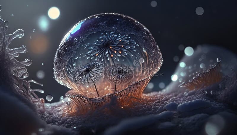 Microcosm of Crystalline Plants Stock Illustration - Illustration of ...