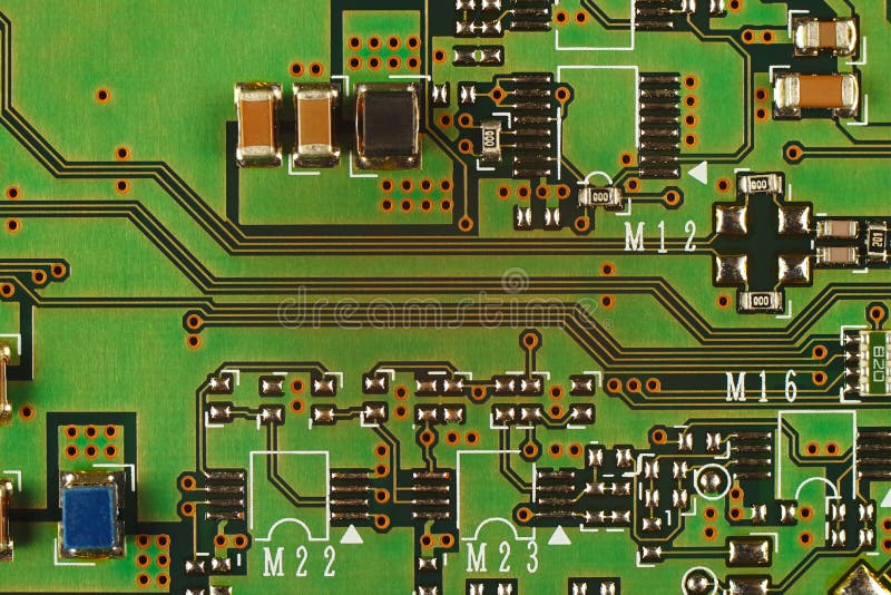 Microelectronic Circuit Board with Components from Modern Device Close ...