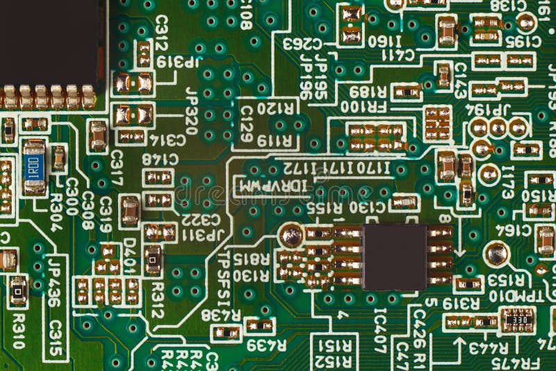Microelectronic Circuit with Components Board from Digital Device Close ...