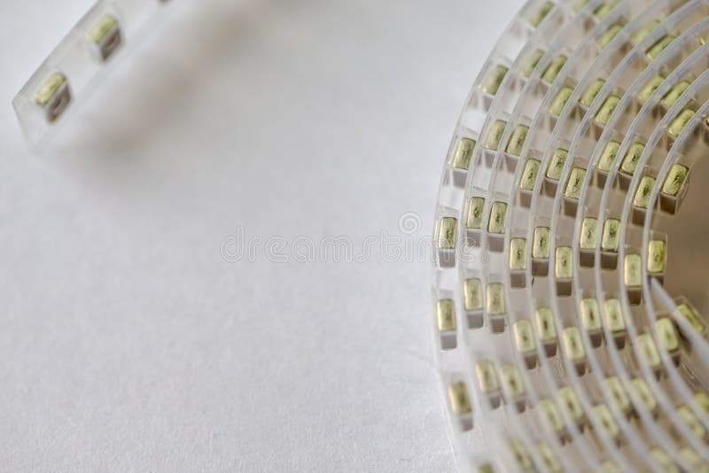 Microelectronic Industry Concepts. Closeup of Tape with SMD or Surface ...
