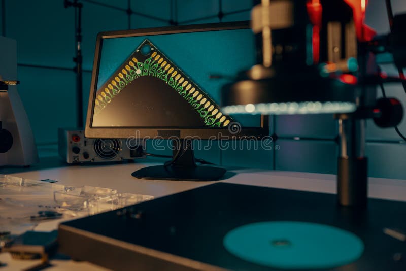 Microelectronic Laboratory Quality Control with a Microscope Stock ...