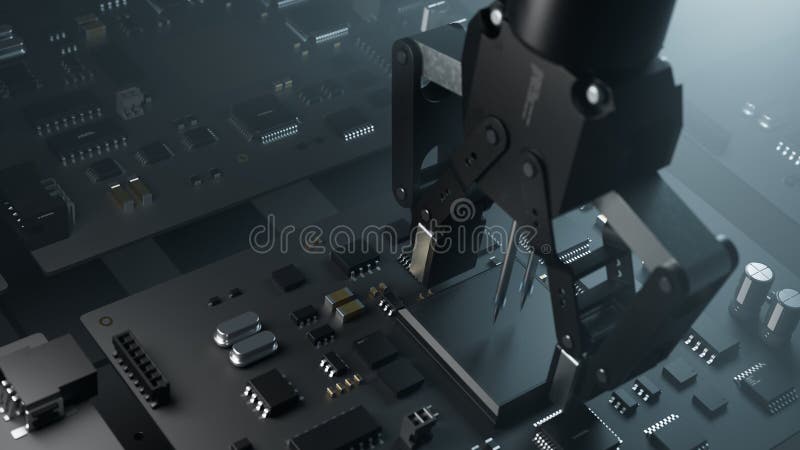 Microelectronics and Chip Manufacturing. Stock Illustration ...