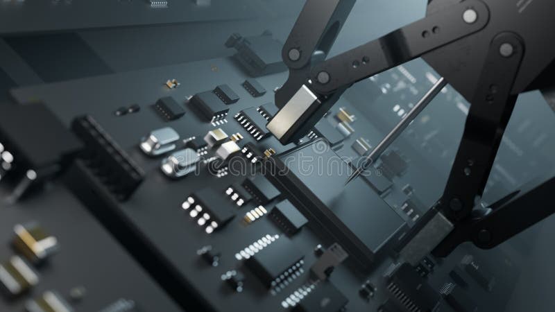 Microelectronics and Chip Manufacturing. Technology Concept Stock ...