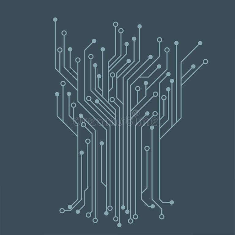 Microelectronics Circuits. Blue Circuit Board Vector Background Stock ...