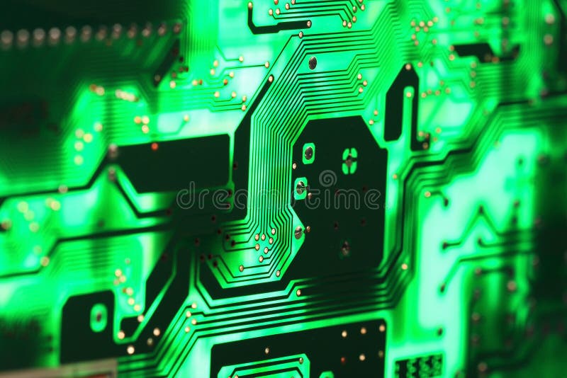 Green Microelectronics Computer Chip Stock Image - Image of background ...